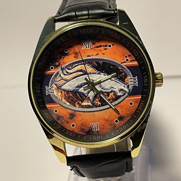 NFL | Accessories | Denver Broncos Casual Leather Wristwatch New | Poshmark